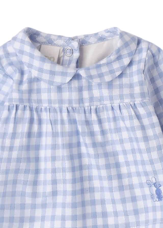 Camasa tip Body pentru Fetite, cu Maneca Lunga cu Guler si Patratele B ...