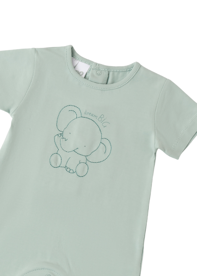 Salopeta Scurta Verde cu Imprimeu Elefant 8078 iDO – AnneBebe